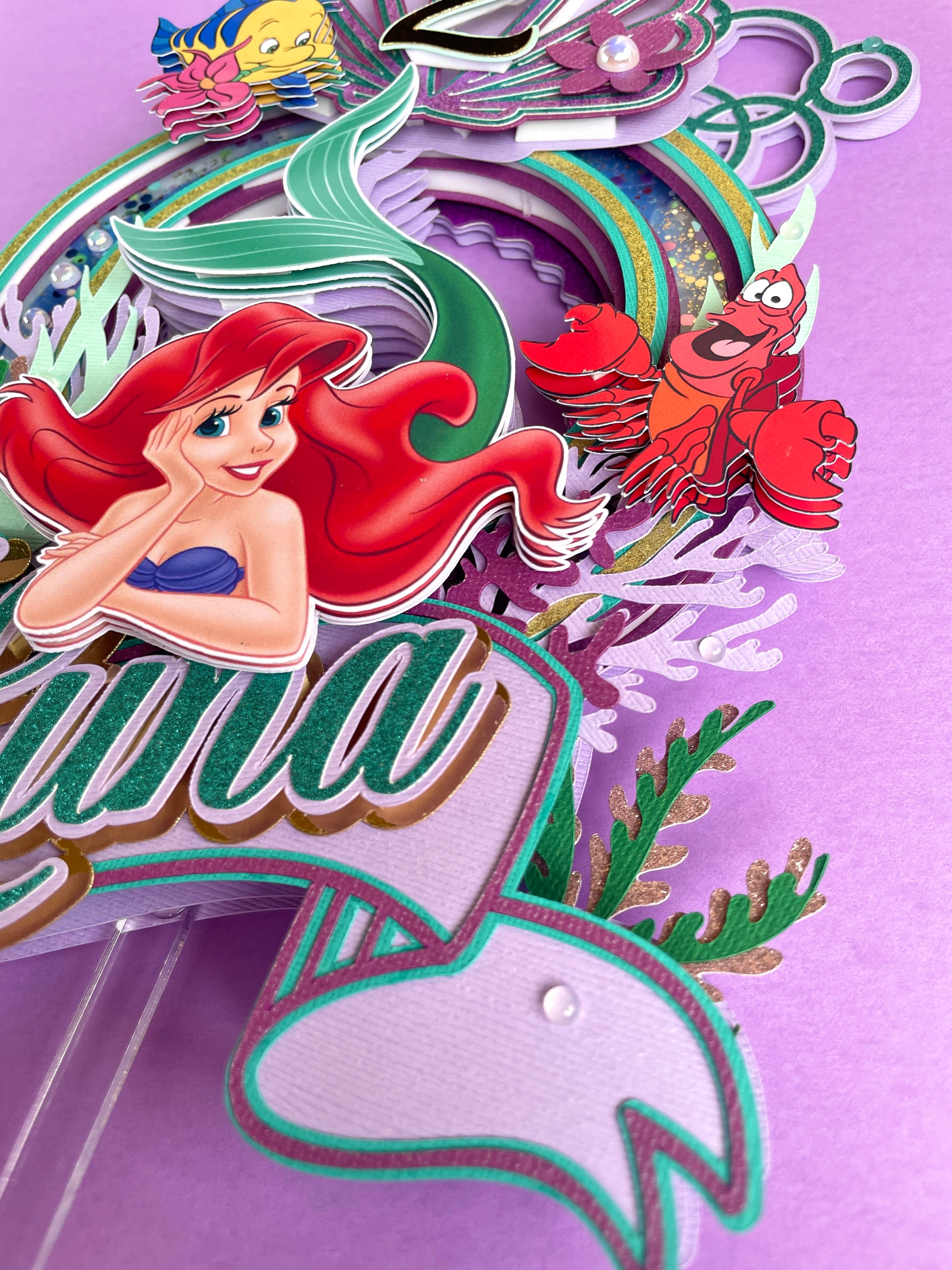 Little Mermaid Cake Topper | SeniaasPaperStudio