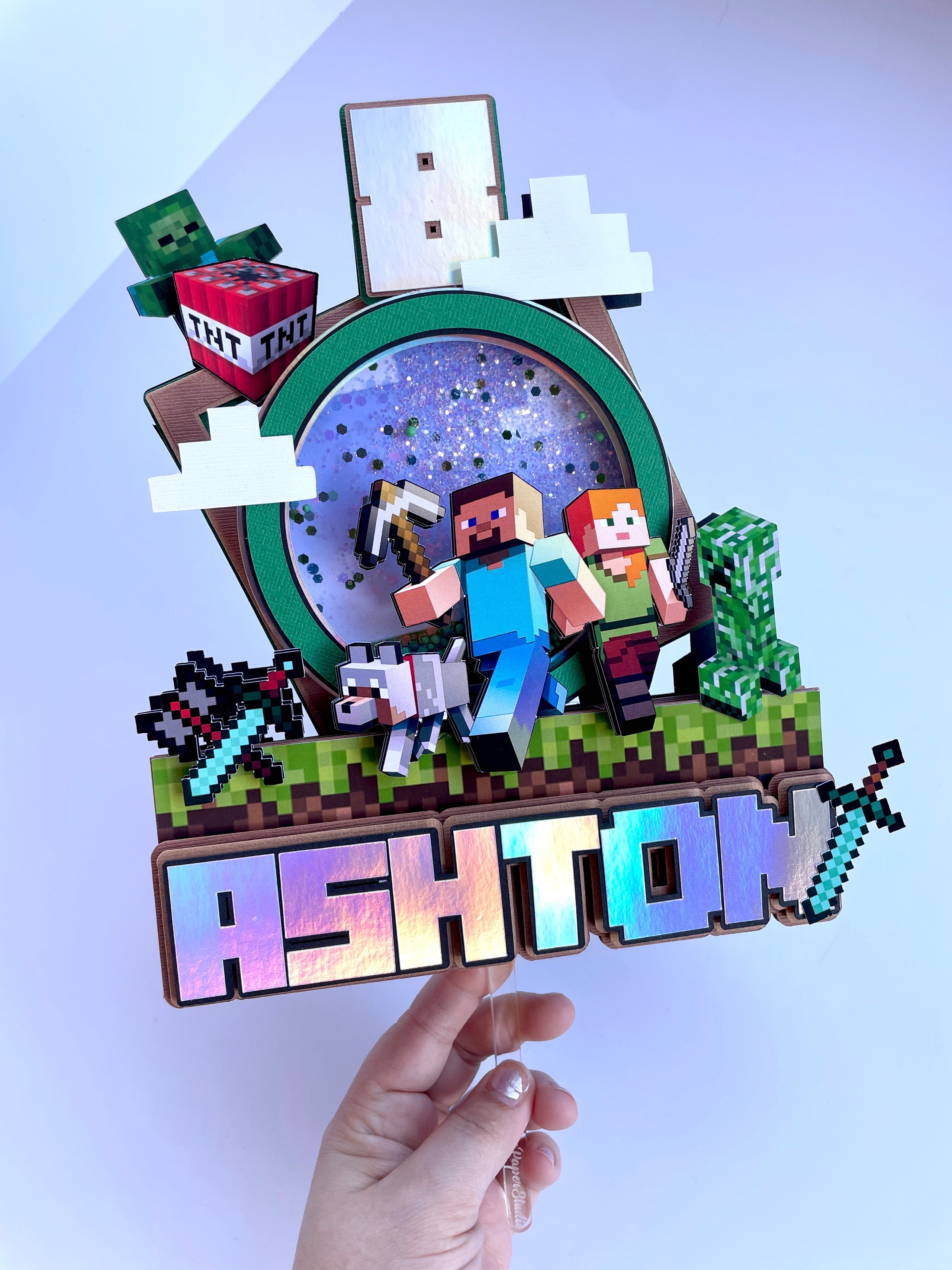 Minecraft Cake Topper | SeniaasPaperStudio